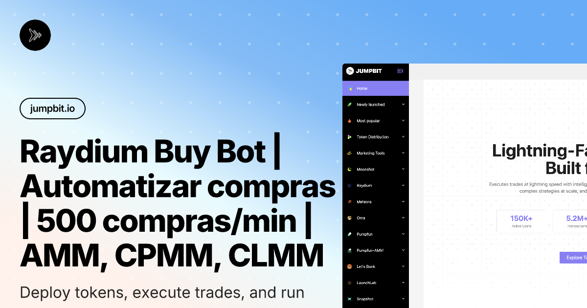 Raydium Buy Bot | Automatizar compras | 500 compras/min | AMM, CPMM, CLMM